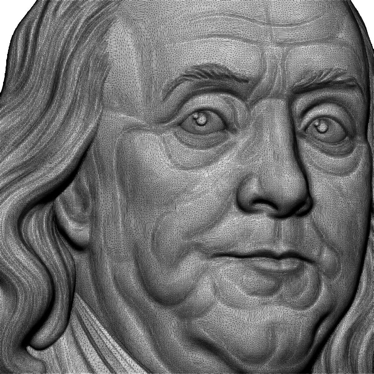 Benjamin Franklin bas relief 3d 3D model 3D printable | CGTrader