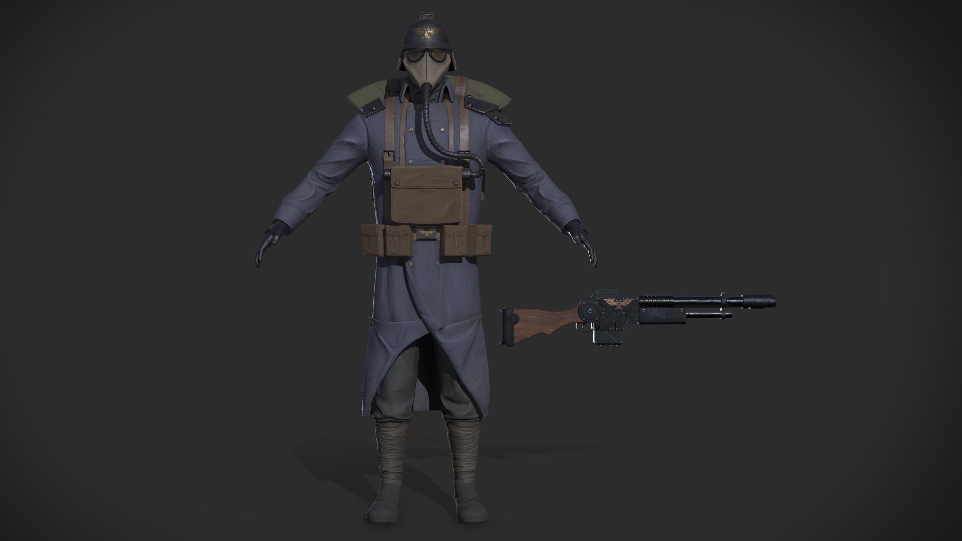 3D model Warhammer 40k - Death Korps of Krieg VR / AR / low-poly | CGTrader
