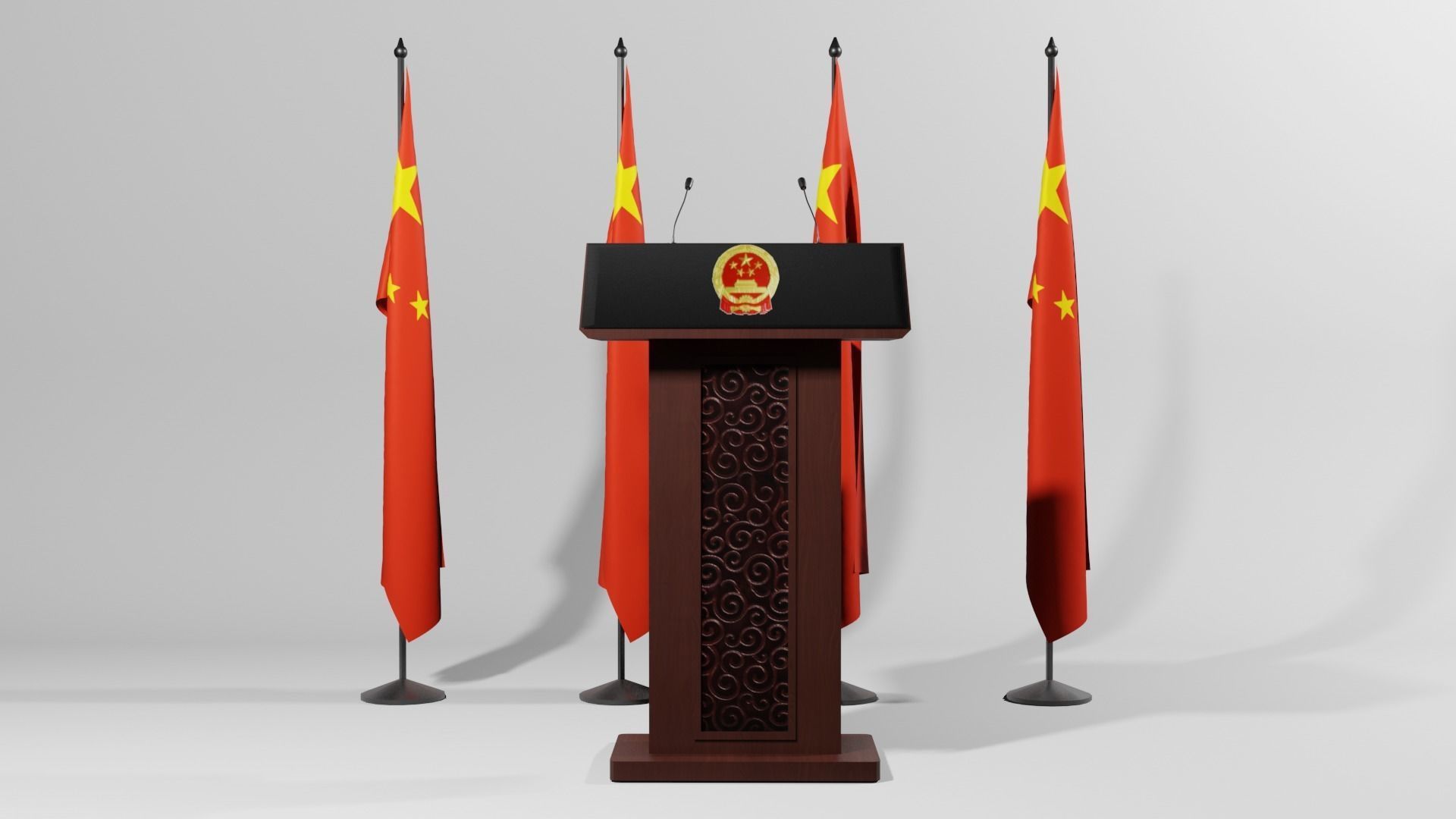 3D model Chinese Presidential Podium VR / AR / low-poly | CGTrader