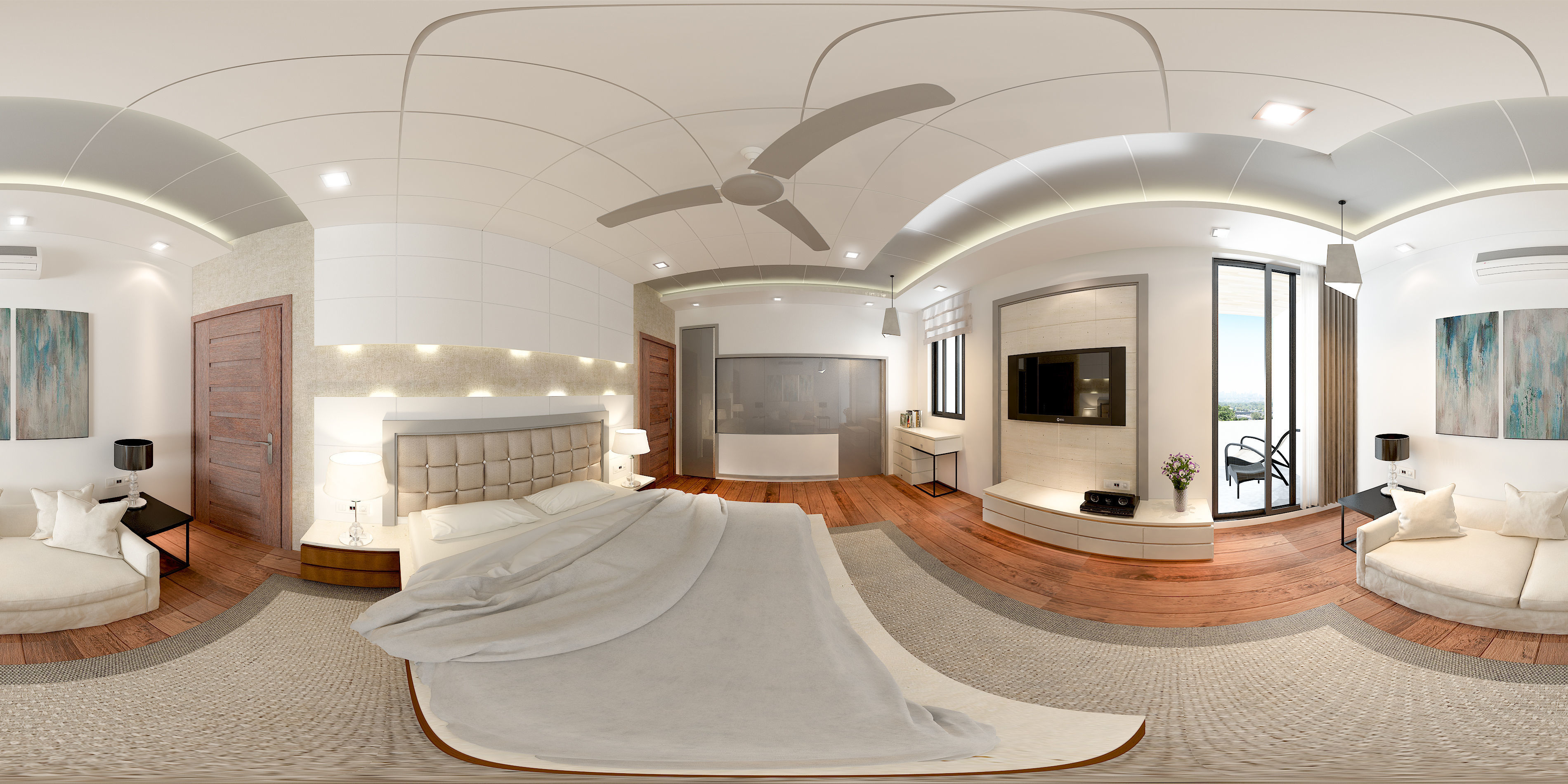 Bedroom Interior 360 3D model | CGTrader
