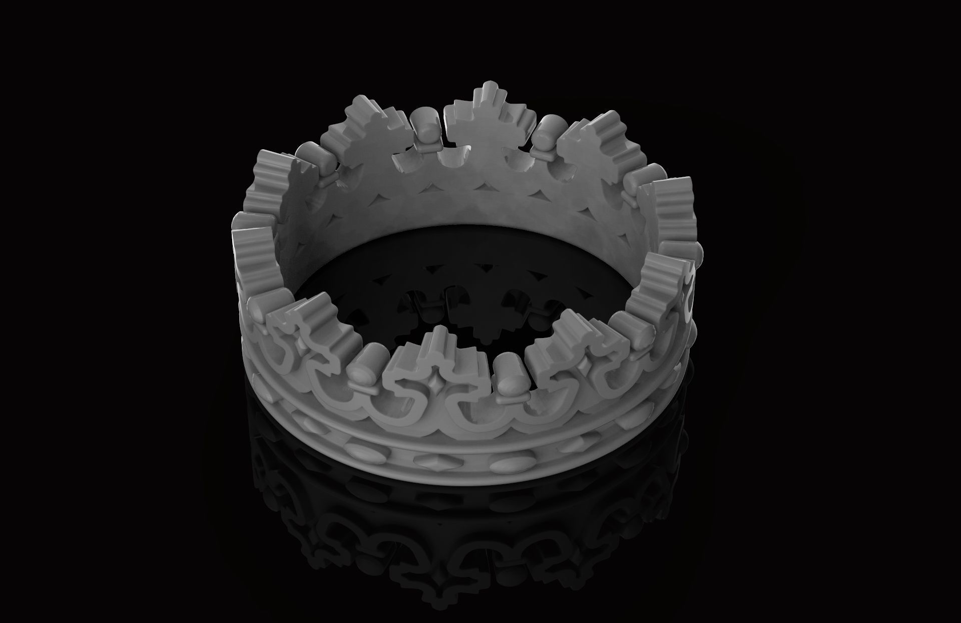 Crown ring 3D model 3D printable | CGTrader