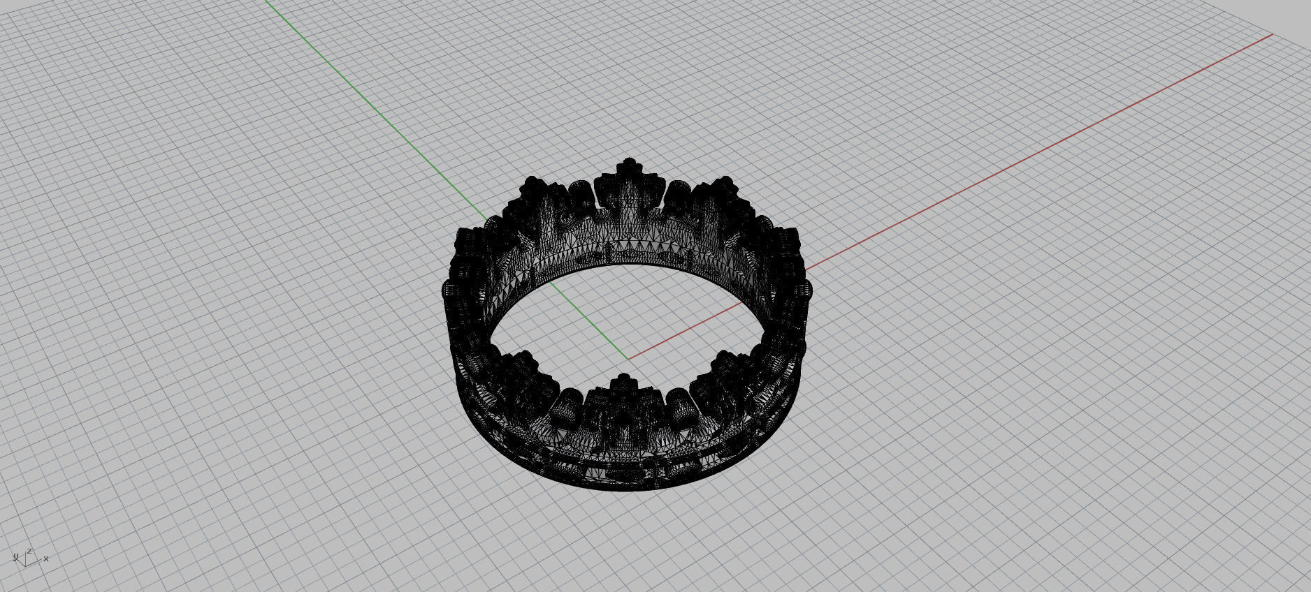 Crown ring 3D model 3D printable | CGTrader