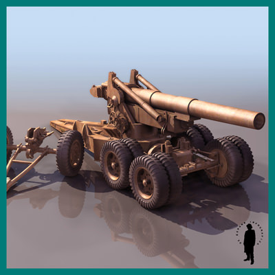 M115 203 mm howitzer US 3D Model .max - CGTrader.com