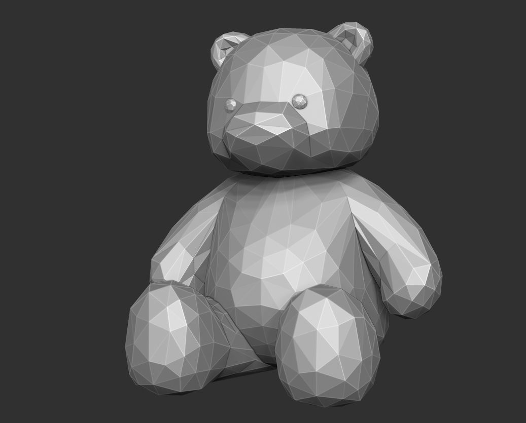 Low Poly Teddy Bear 3D model 3D printable | CGTrader