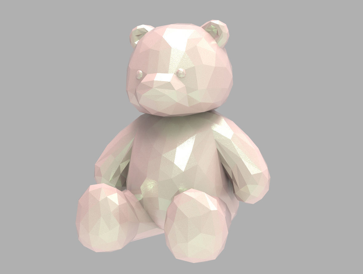 Low Poly Teddy Bear 3D model 3D printable | CGTrader