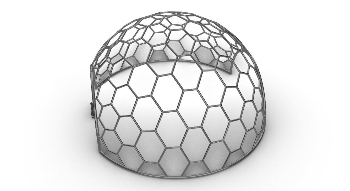 Hexagonal Dome structure Geodesic Like Wireframe Design V2 3D model ...