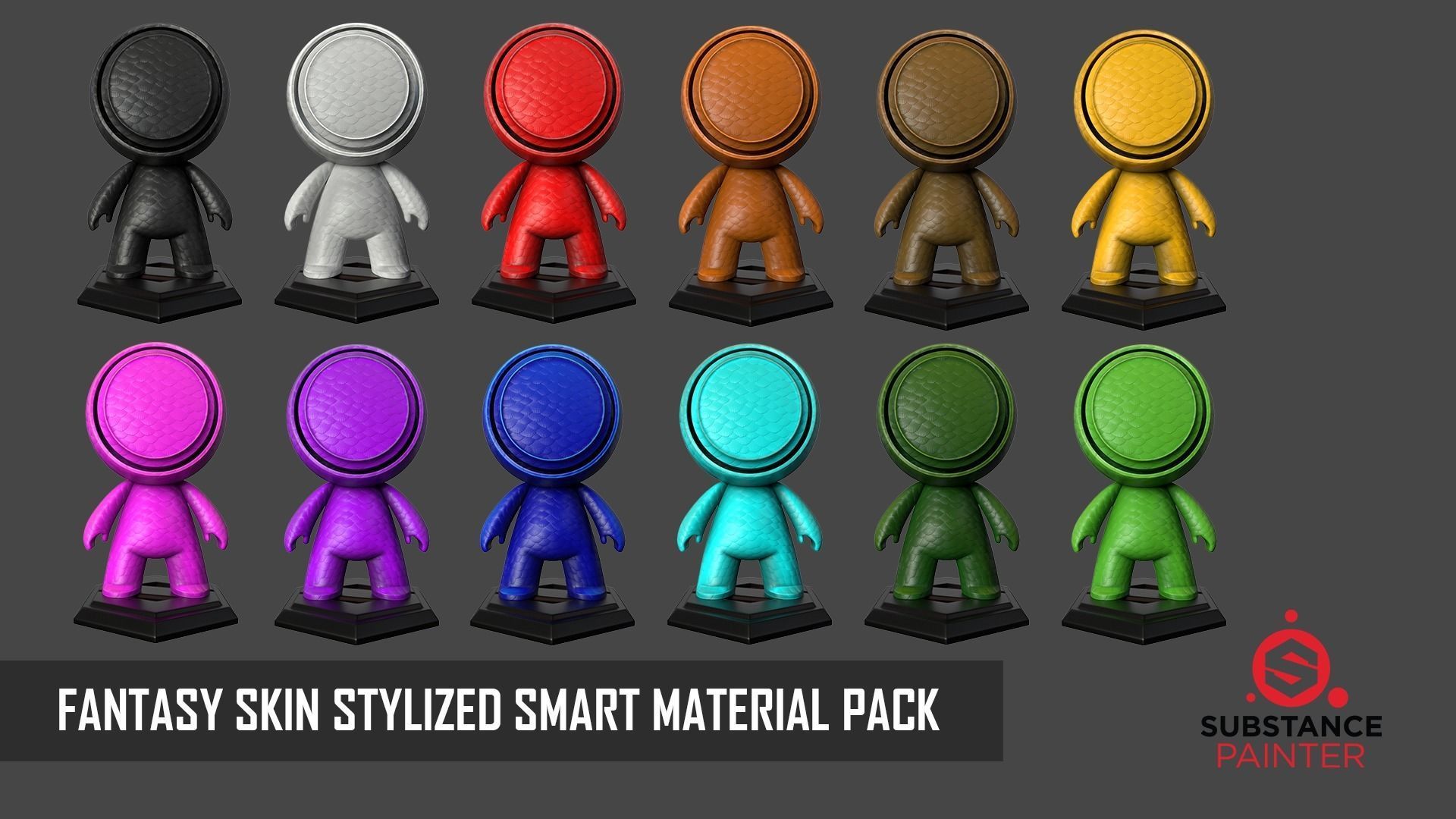FANTASY SKIN STYLIZED SMART MATERIAL PACK - 13 SMART MATERIALS Texture ...
