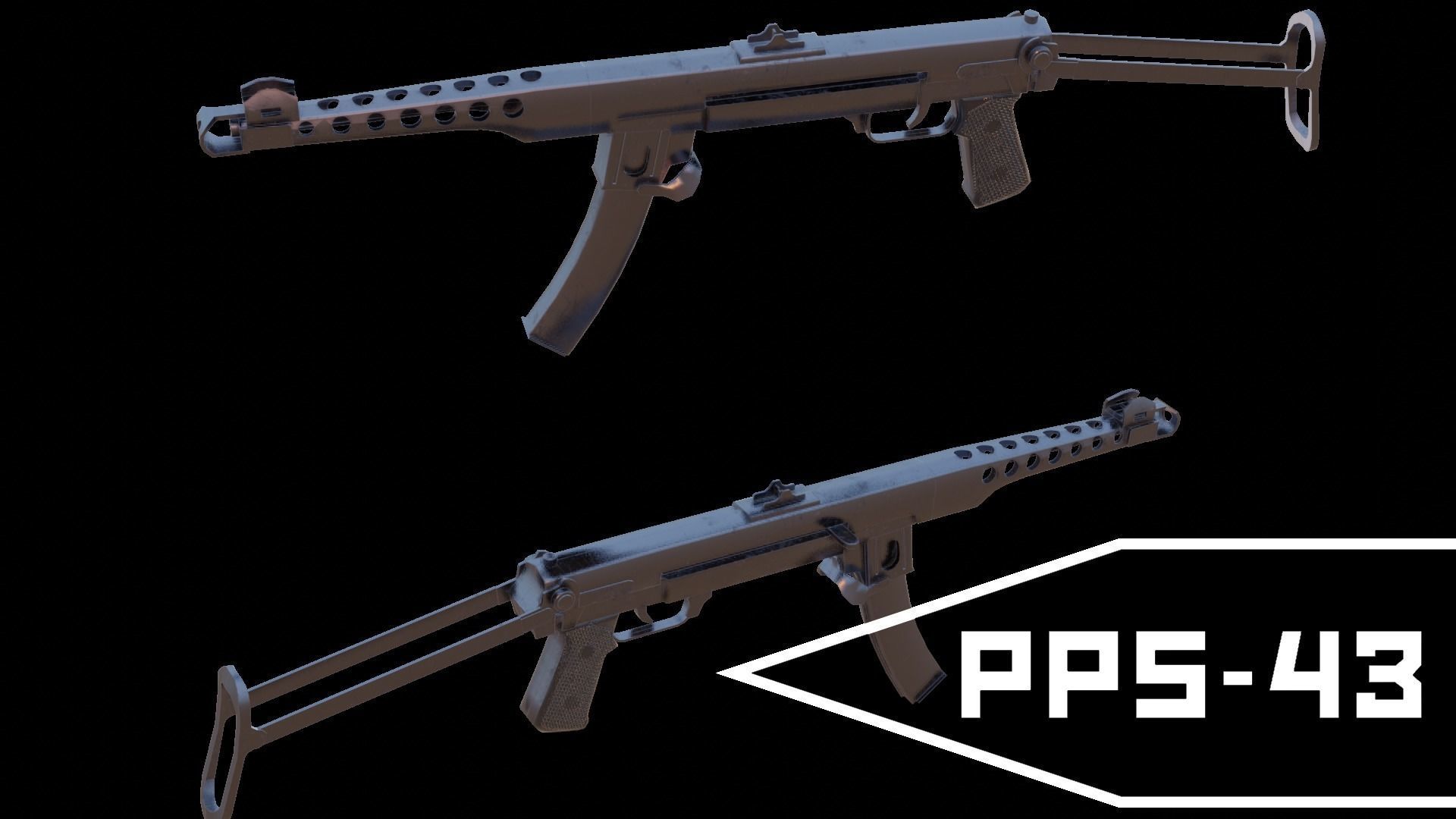 3D model PPS-43 gun VR / AR / low-poly | CGTrader