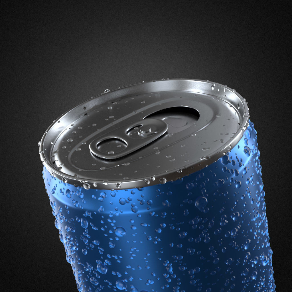 Beverage Can With Water Drops 330ml 3D model | CGTrader