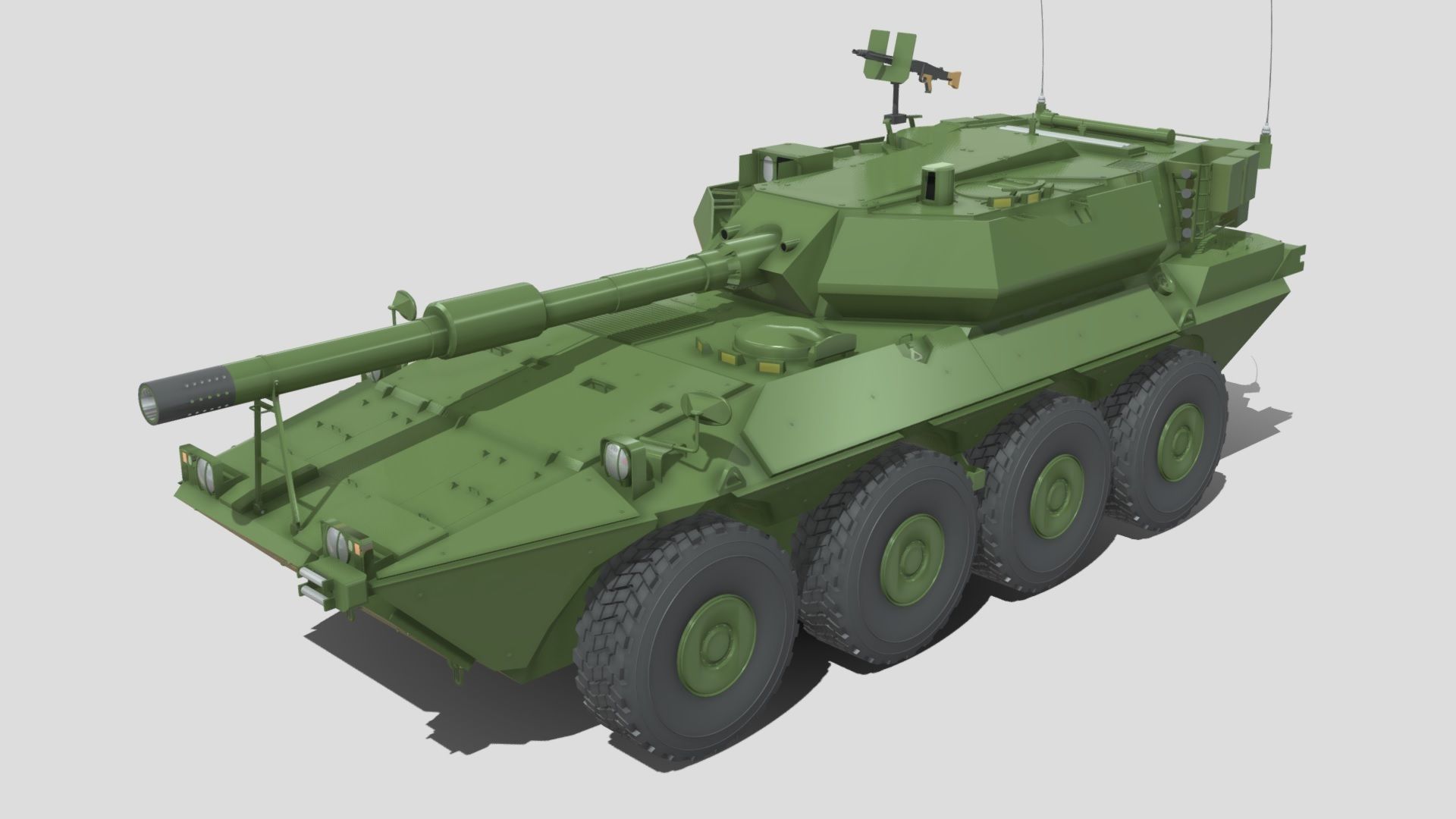 8x8 Wheeled Tank 3D model | CGTrader