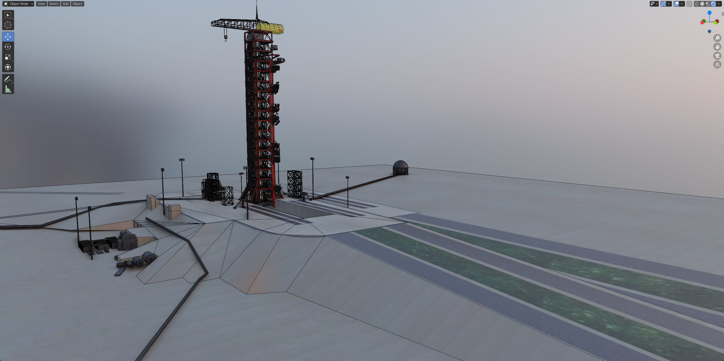 3D model NASA Apollo Launch Scene With Military Vehicle VR / AR / low ...