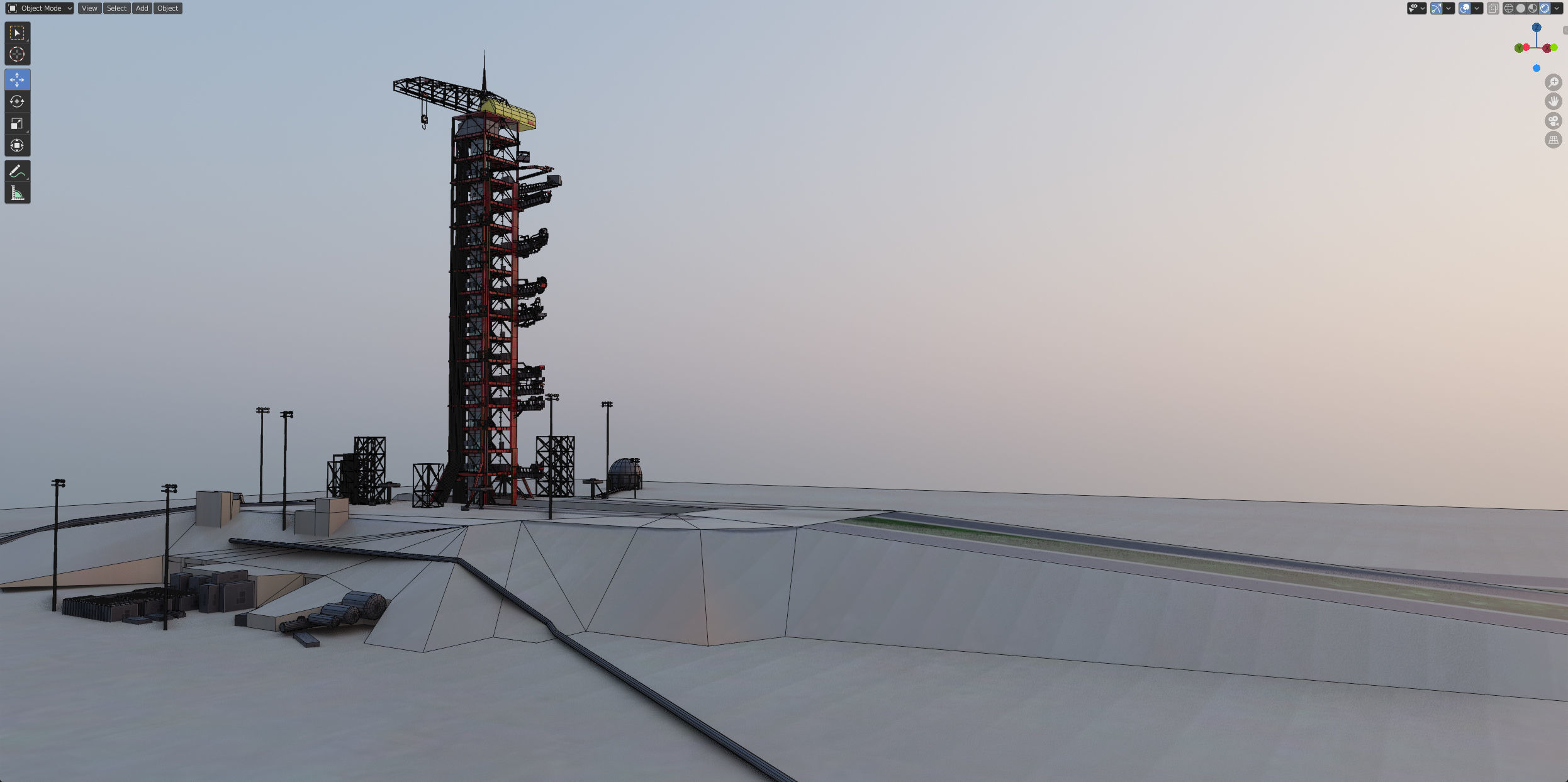 3D model NASA Apollo Launch Scene With Military Vehicle VR / AR / low ...