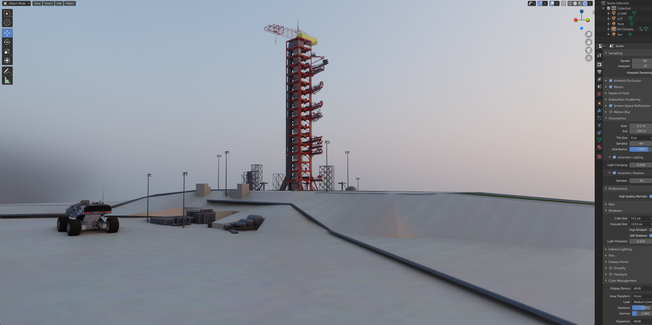 3D model NASA Apollo Launch Scene With Military Vehicle VR / AR / low ...