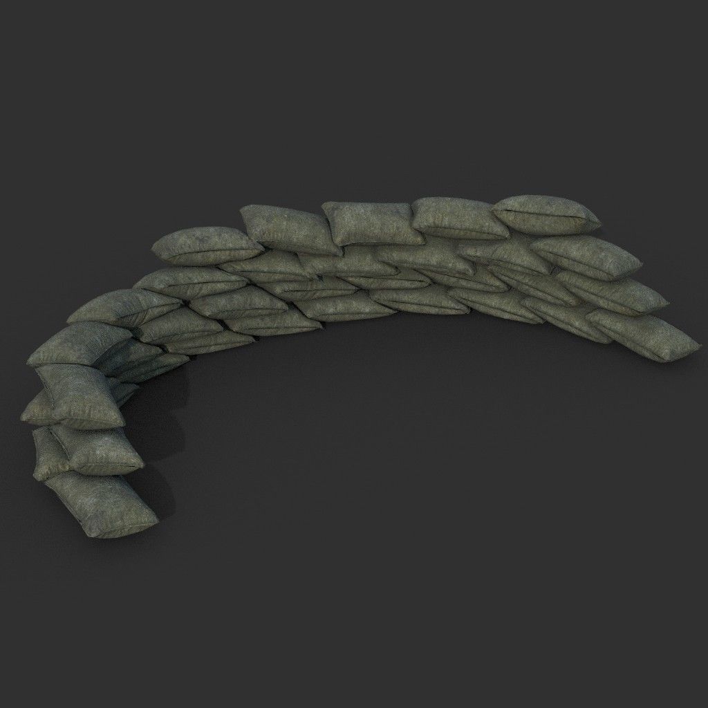 Low poly Sandbag Pack 200203 free VR / AR / low-poly 3D model | CGTrader