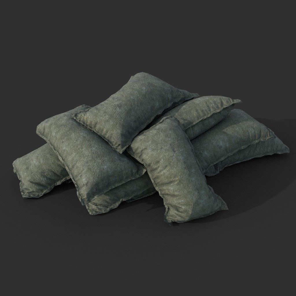 Low poly Sandbag Pack 200203 free VR / AR / low-poly 3D model | CGTrader