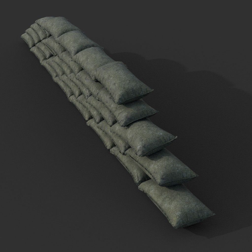 Low poly Sandbag Pack 200203 free VR / AR / low-poly 3D model | CGTrader