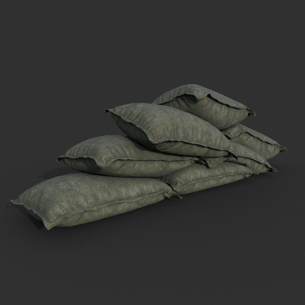 Low poly Sandbag Pack 200203 free VR / AR / low-poly 3D model | CGTrader