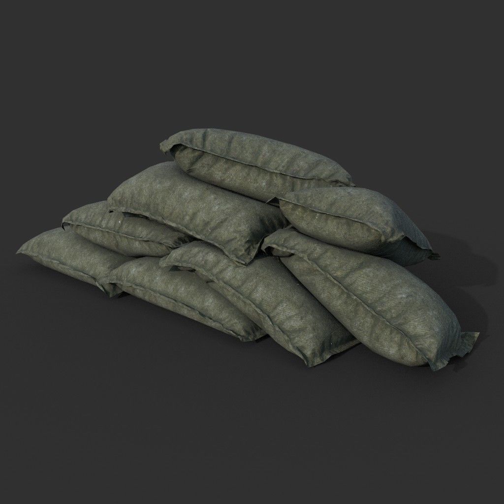 Low poly Sandbag Pack 200203 free VR / AR / low-poly 3D model | CGTrader