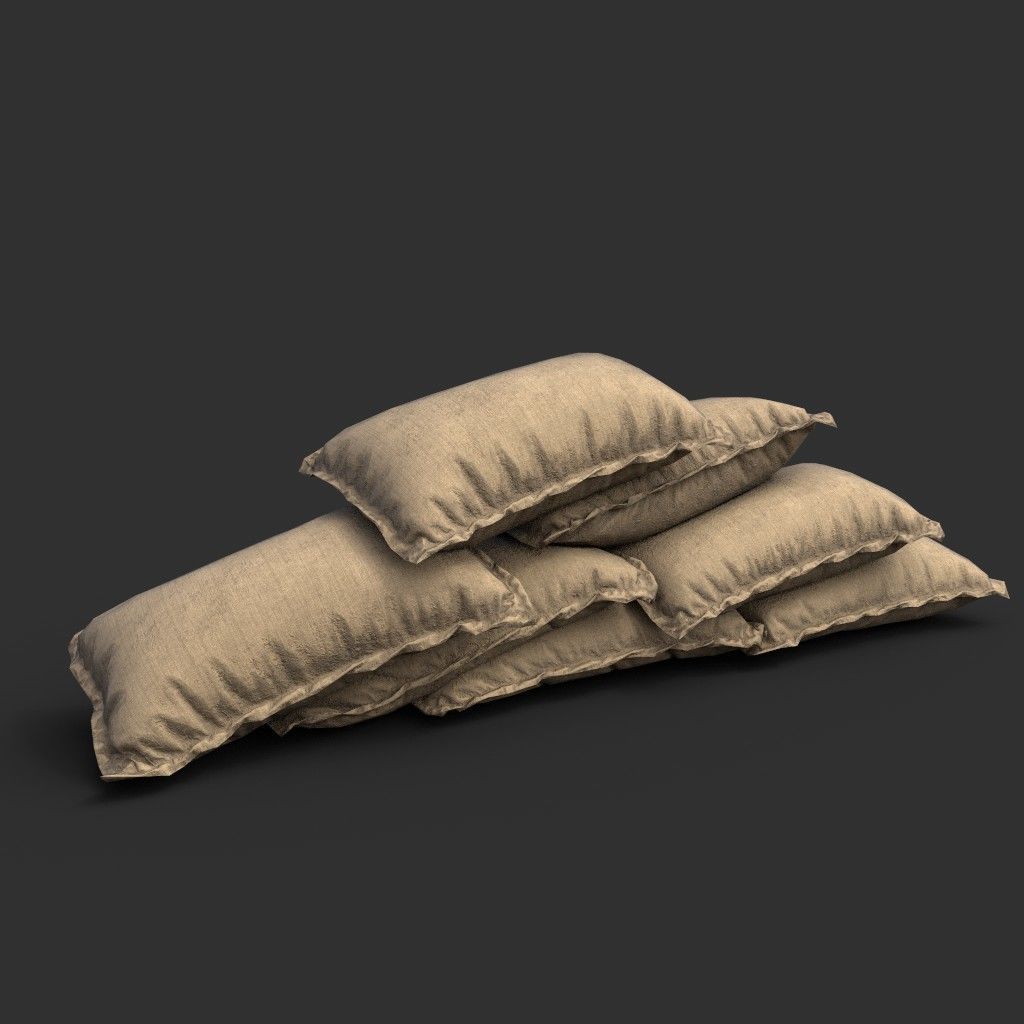 Low poly Sandbag Pack 200203 free VR / AR / low-poly 3D model | CGTrader