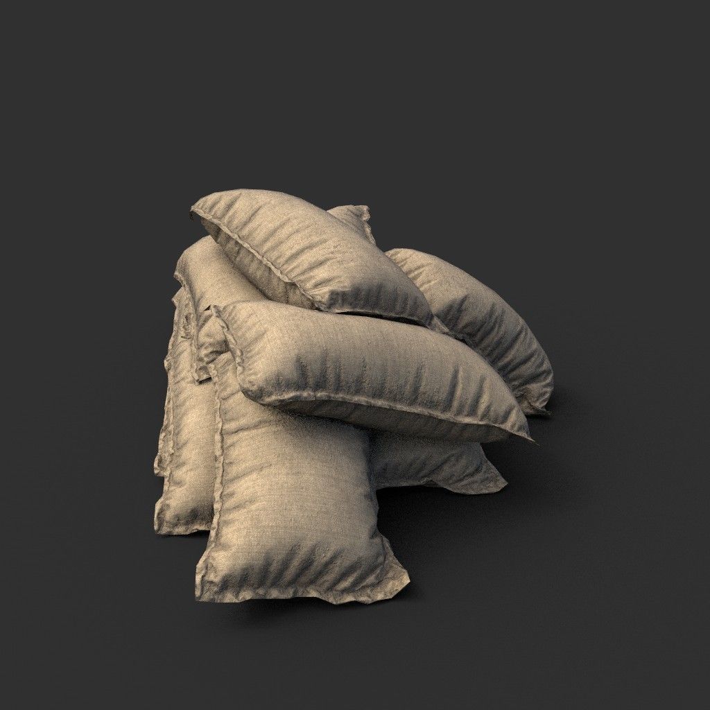 Low poly Sandbag Pack 200203 free VR / AR / low-poly 3D model | CGTrader