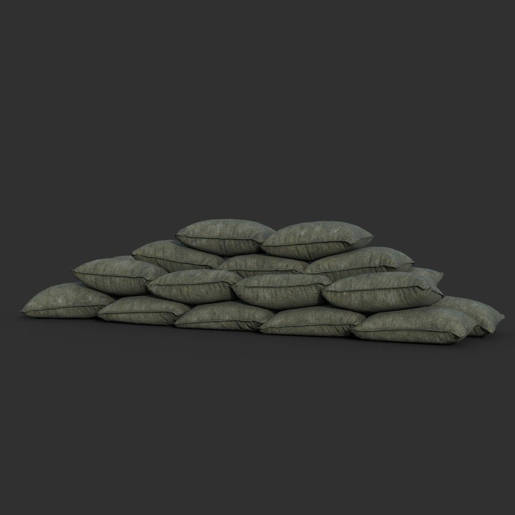 Low poly Sandbag Pack 200203 free VR / AR / low-poly 3D model | CGTrader