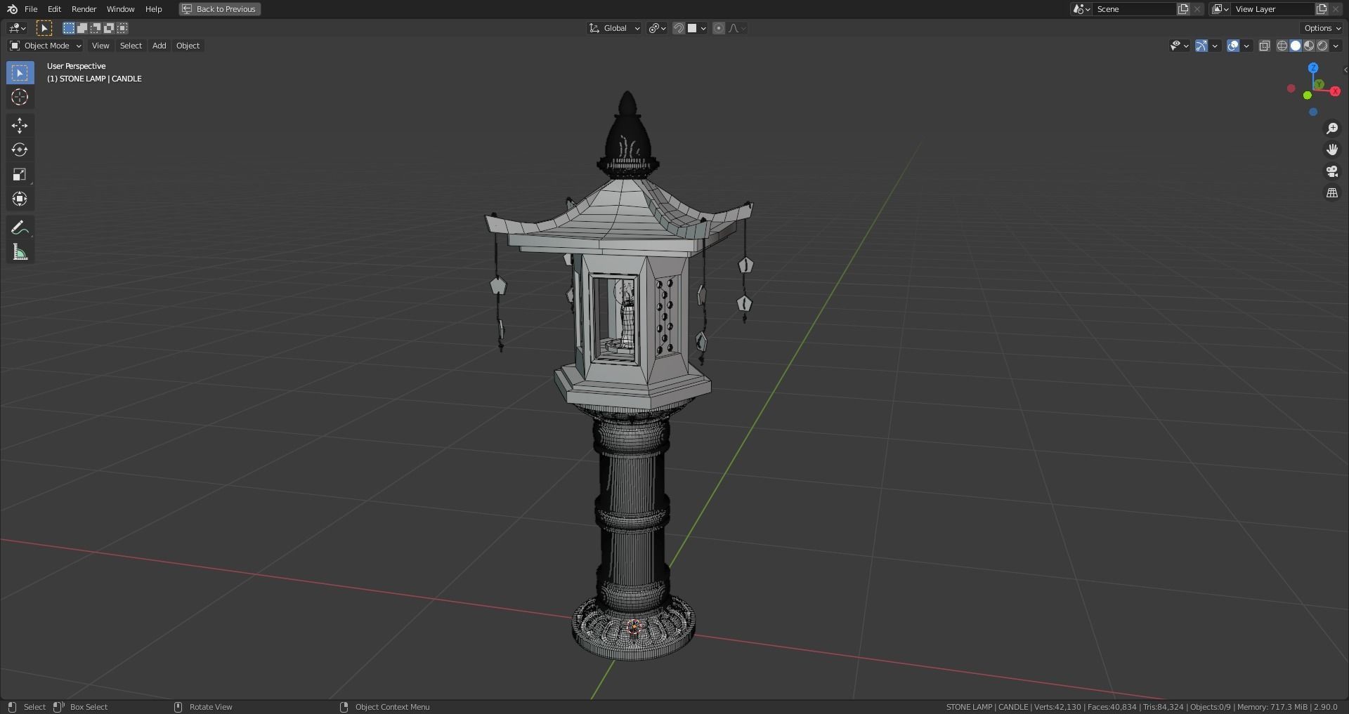 Chinese Stone Lamp 3D model | CGTrader