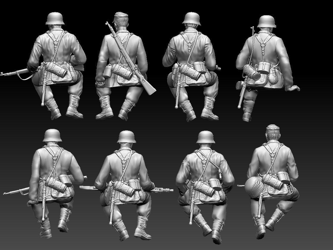 German soldiers 3D model 3D printable | CGTrader
