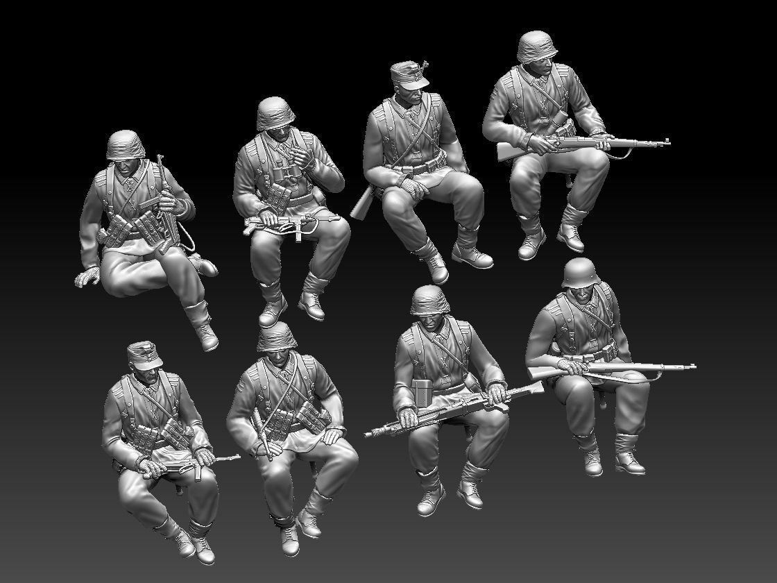 German soldiers 3D model 3D printable | CGTrader