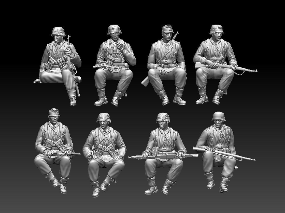 German soldiers 3D model 3D printable | CGTrader