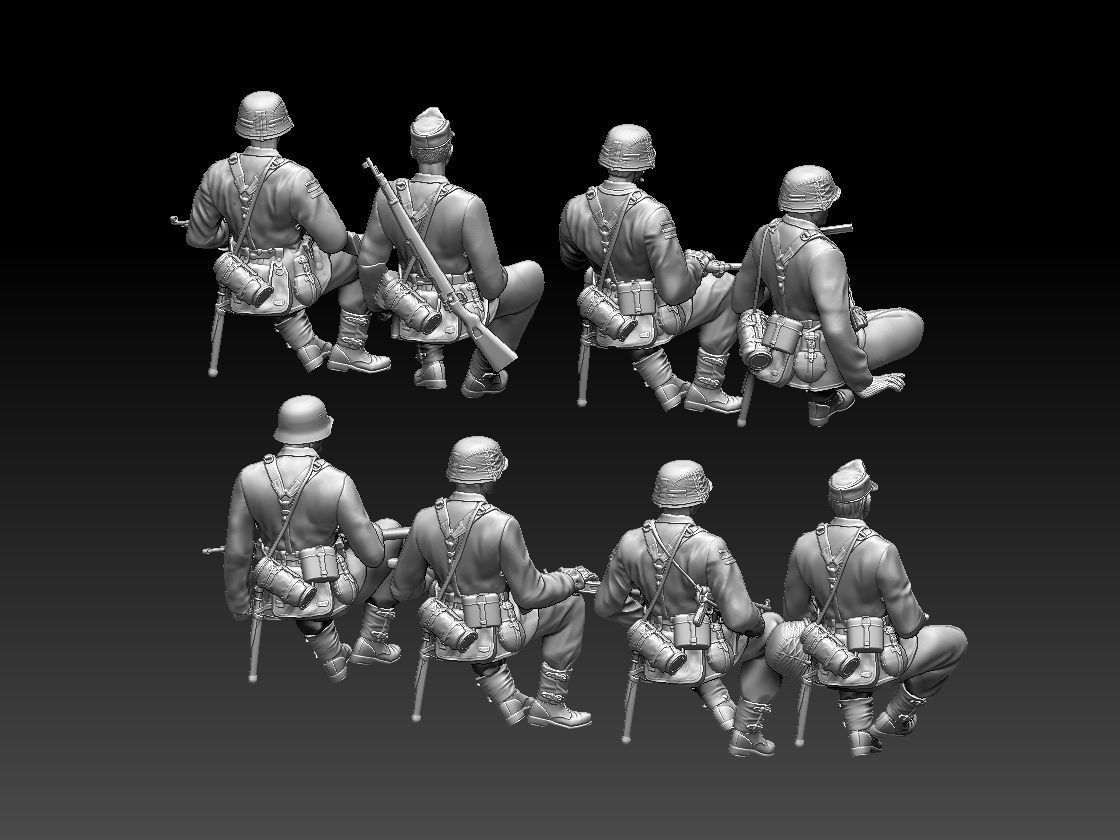 German soldiers 3D model 3D printable | CGTrader