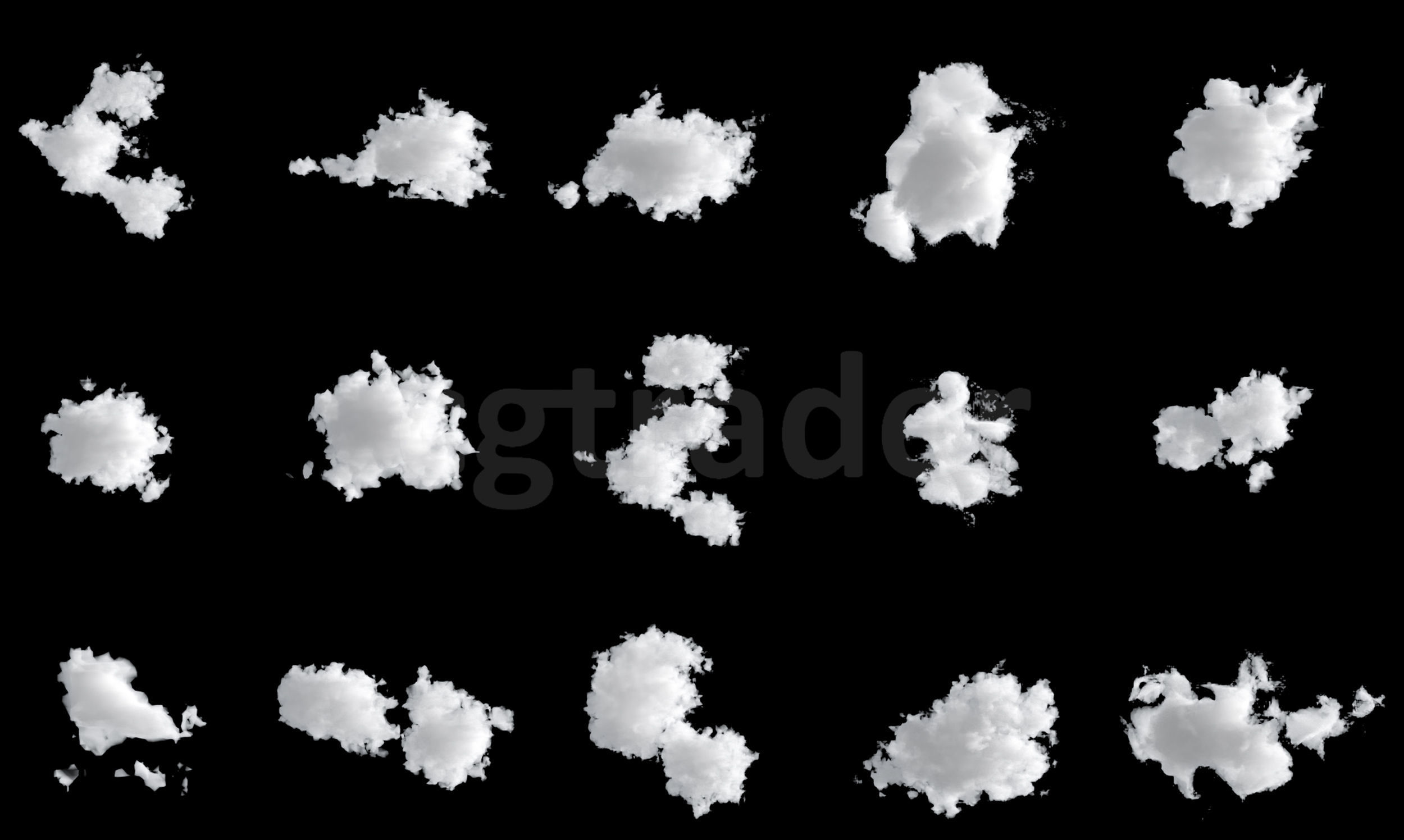 60 Polygon Cloud Pack 3D model | CGTrader