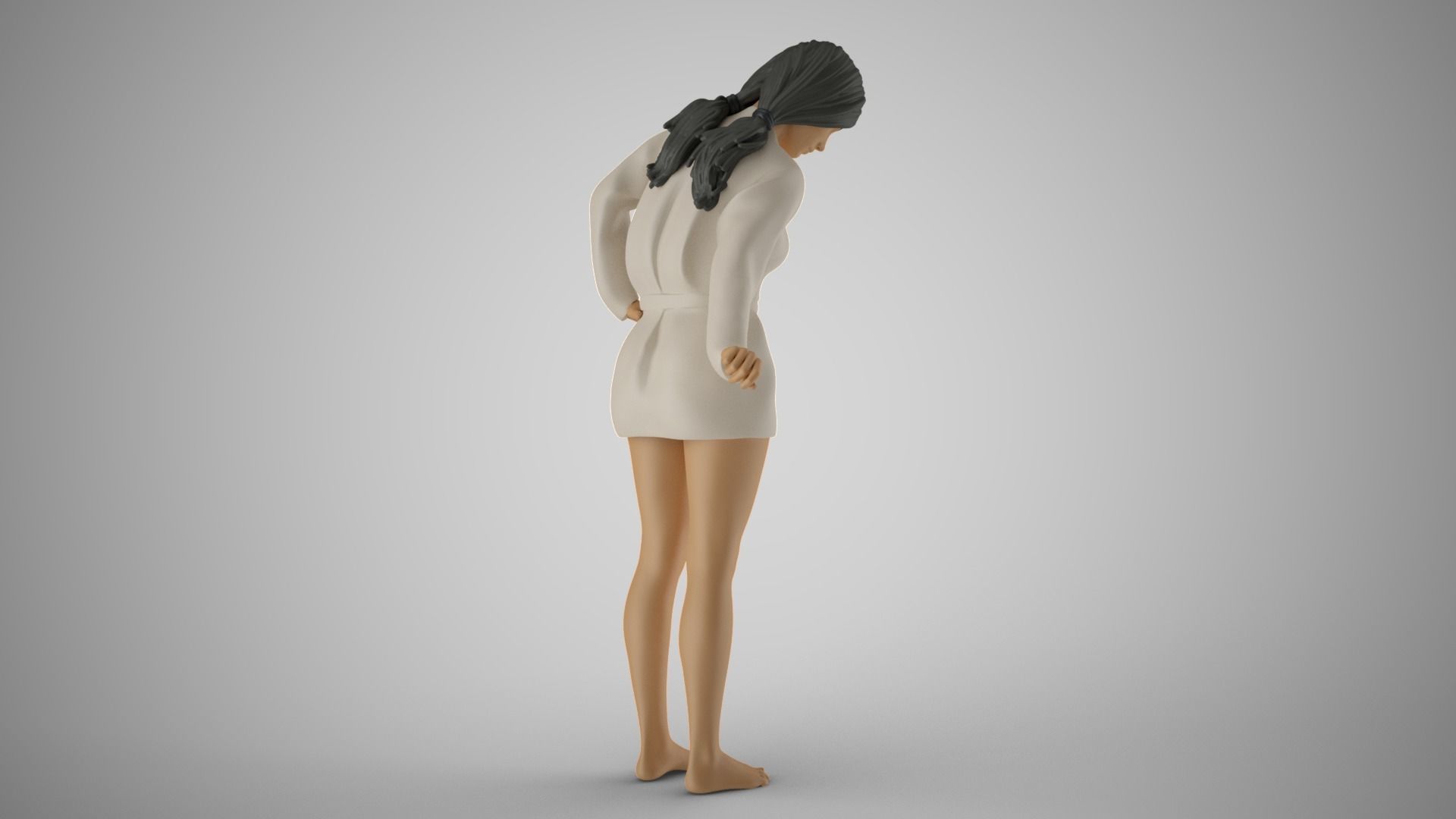 Woman Looking Down 3D model 3D printable | CGTrader
