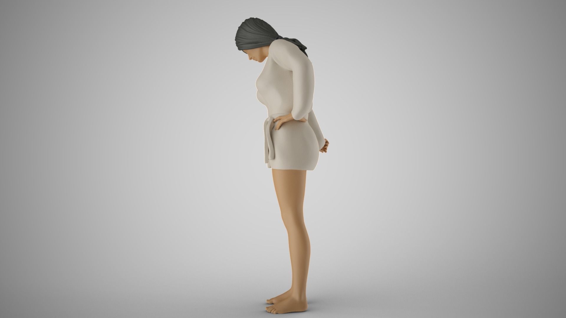 Woman Looking Down 3D model 3D printable | CGTrader
