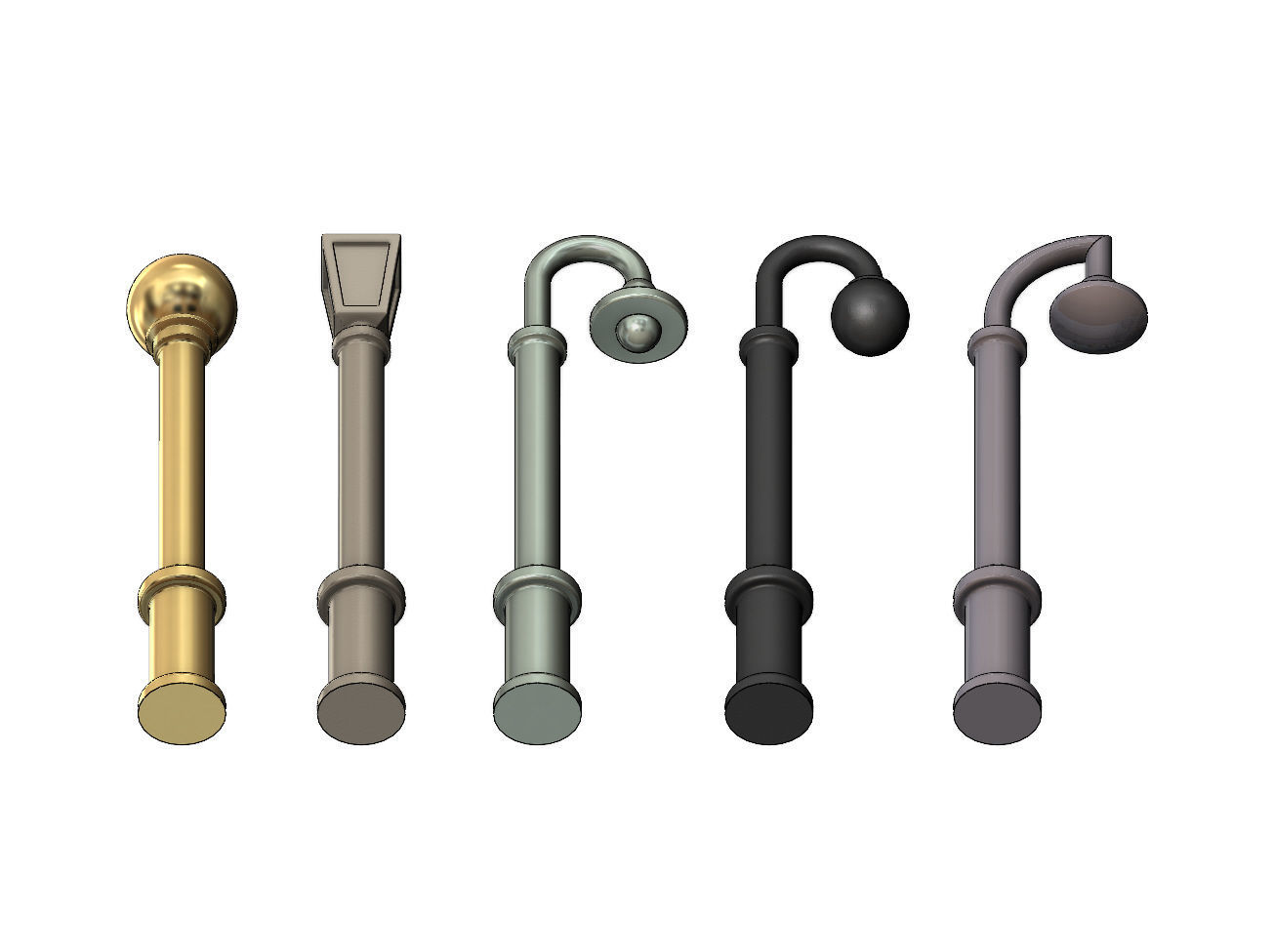 Miniature Modern Street Lamps props 3D model 3D printable | CGTrader