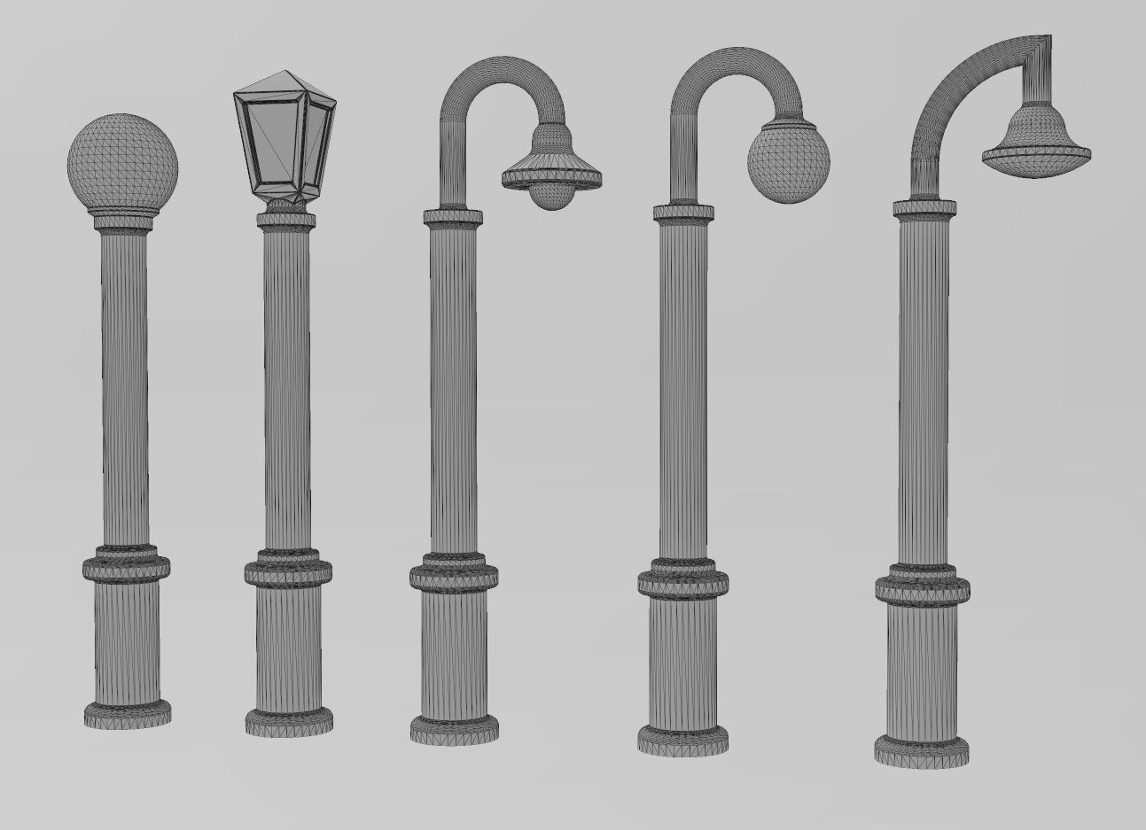 Miniature Modern Street Lamps props 3D model 3D printable | CGTrader