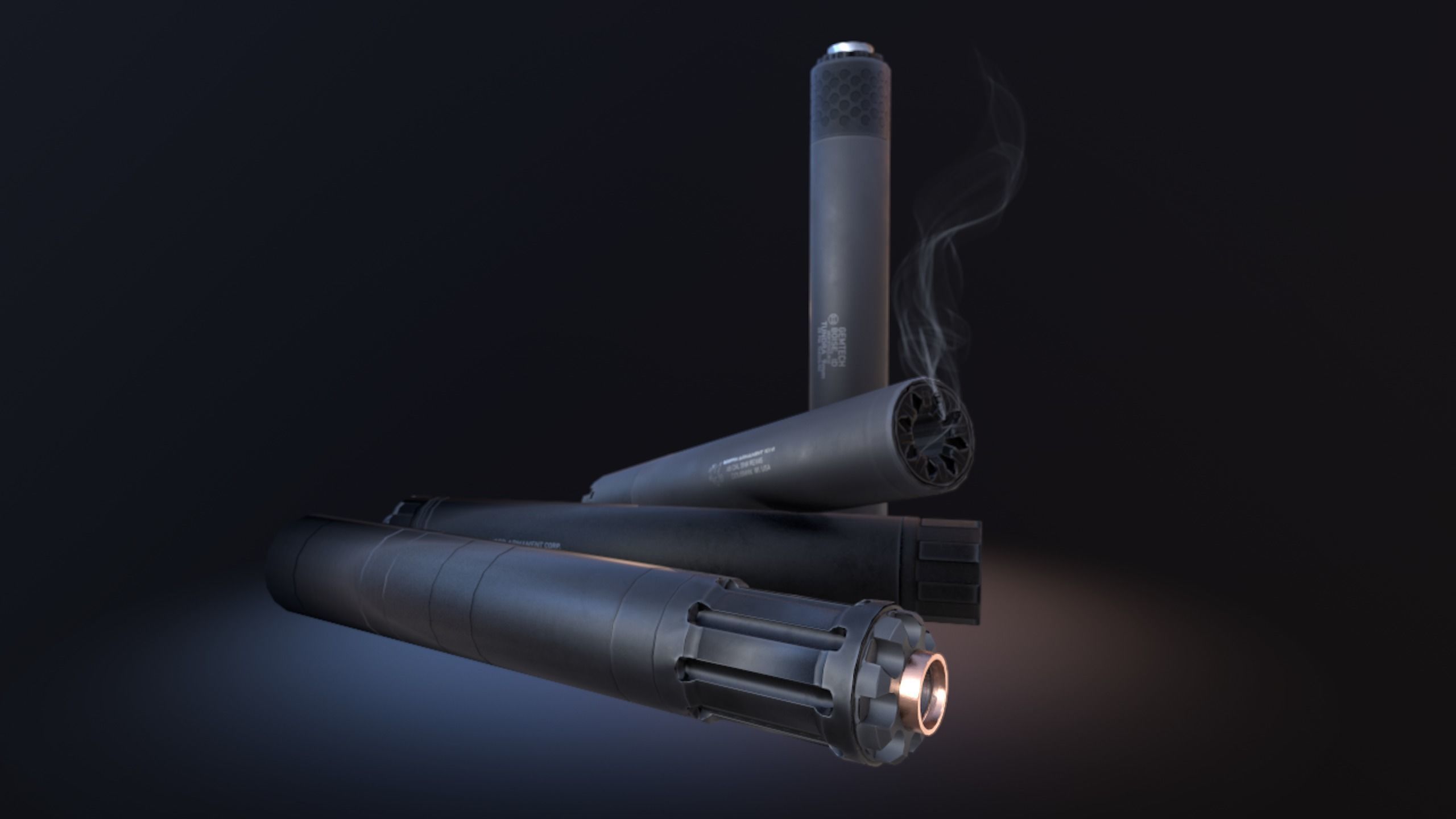 3D model Gun suppressors pack VR / AR / low-poly | CGTrader