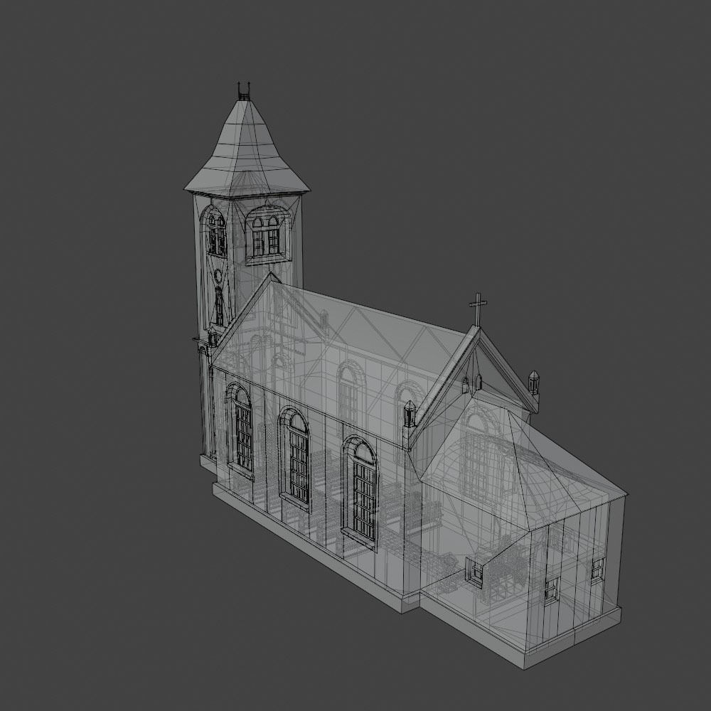 3D model Post apocalyptic church VR / AR / low-poly | CGTrader
