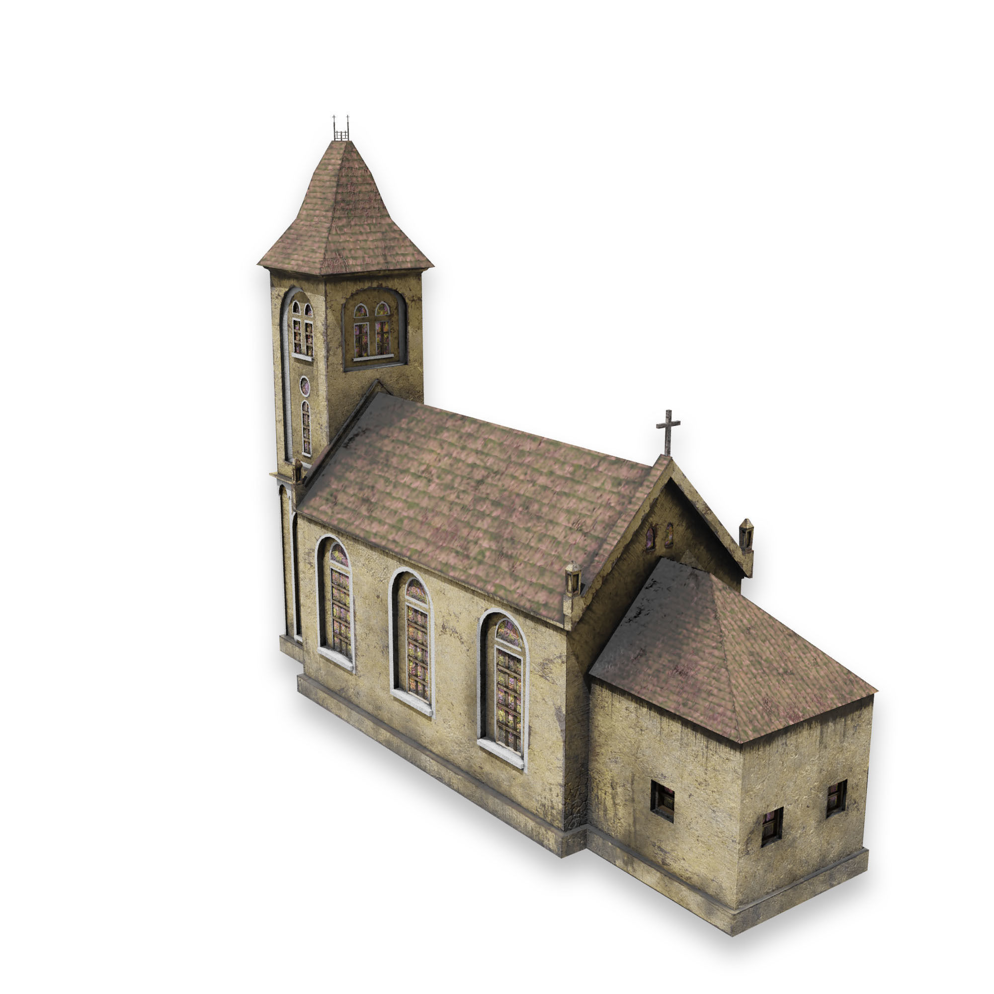 3D model Post apocalyptic church VR / AR / low-poly | CGTrader