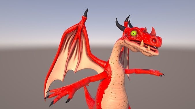 3D model Red Dragon VR / AR / low-poly | CGTrader