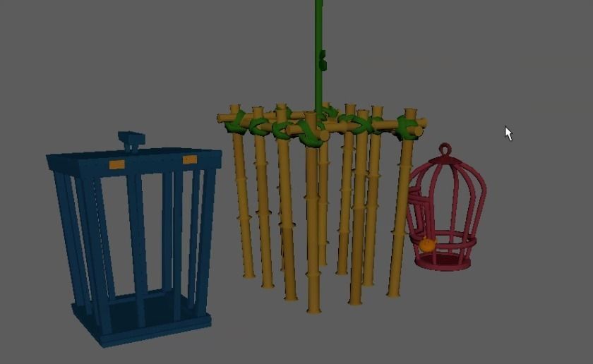 Bambu cage 3D model rigged | CGTrader