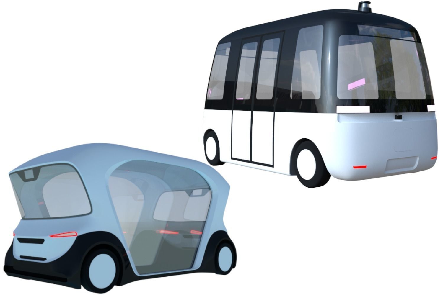 Autonomous shuttle buses 3D Model Collection | CGTrader