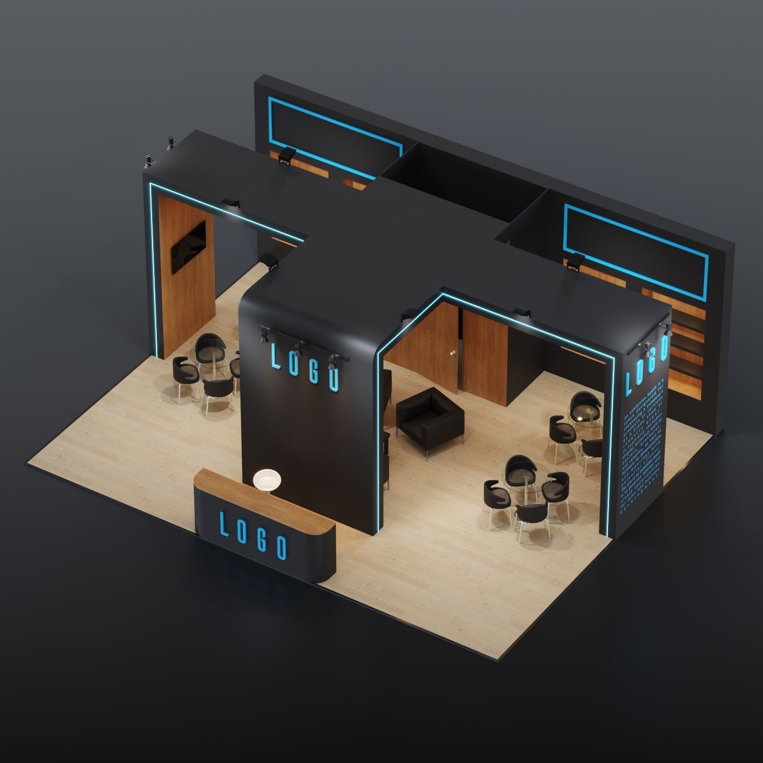 3D model Exhibition Booth Design vol001 VR / AR / low-poly | CGTrader