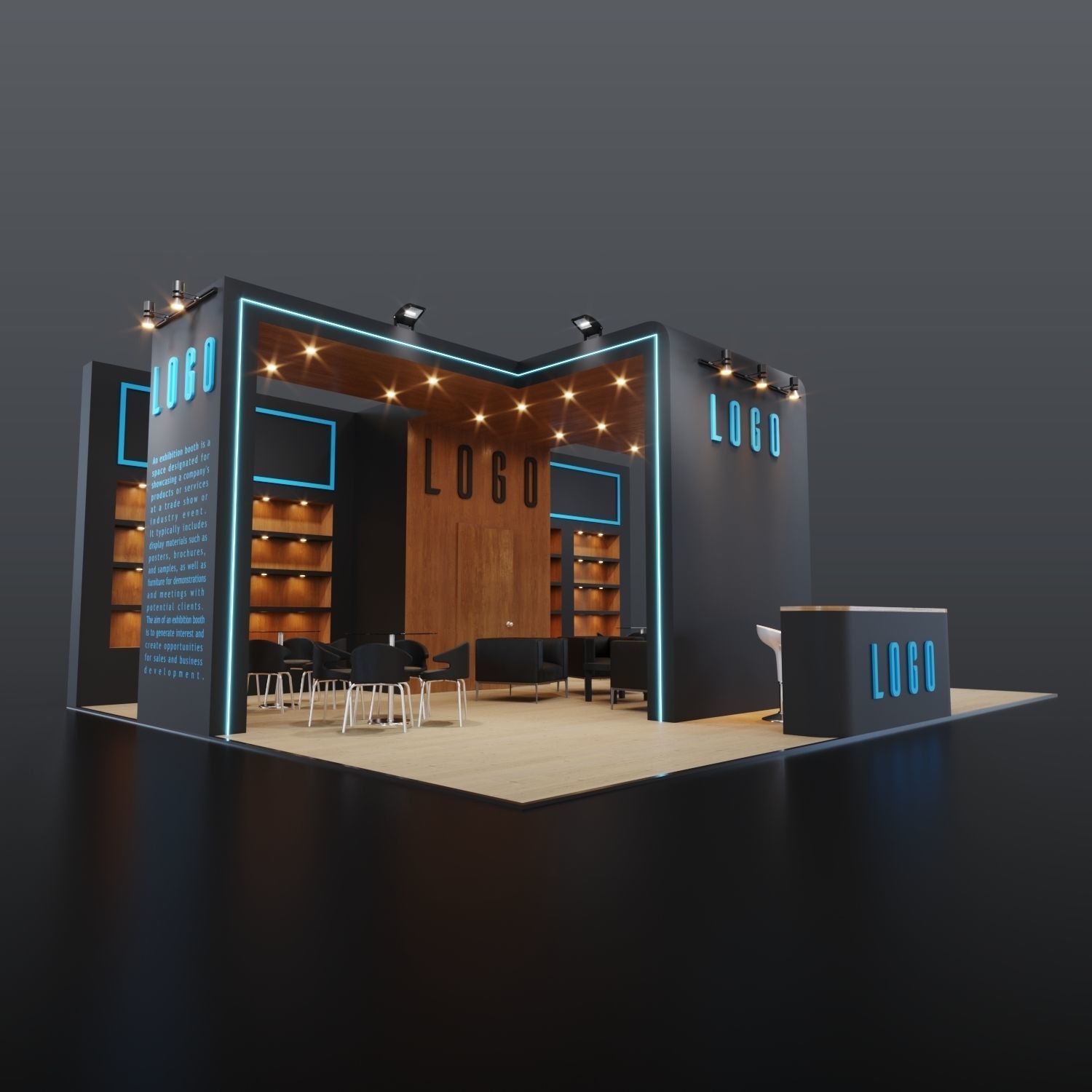 3D model Exhibition Booth Design vol001 VR / AR / low-poly | CGTrader
