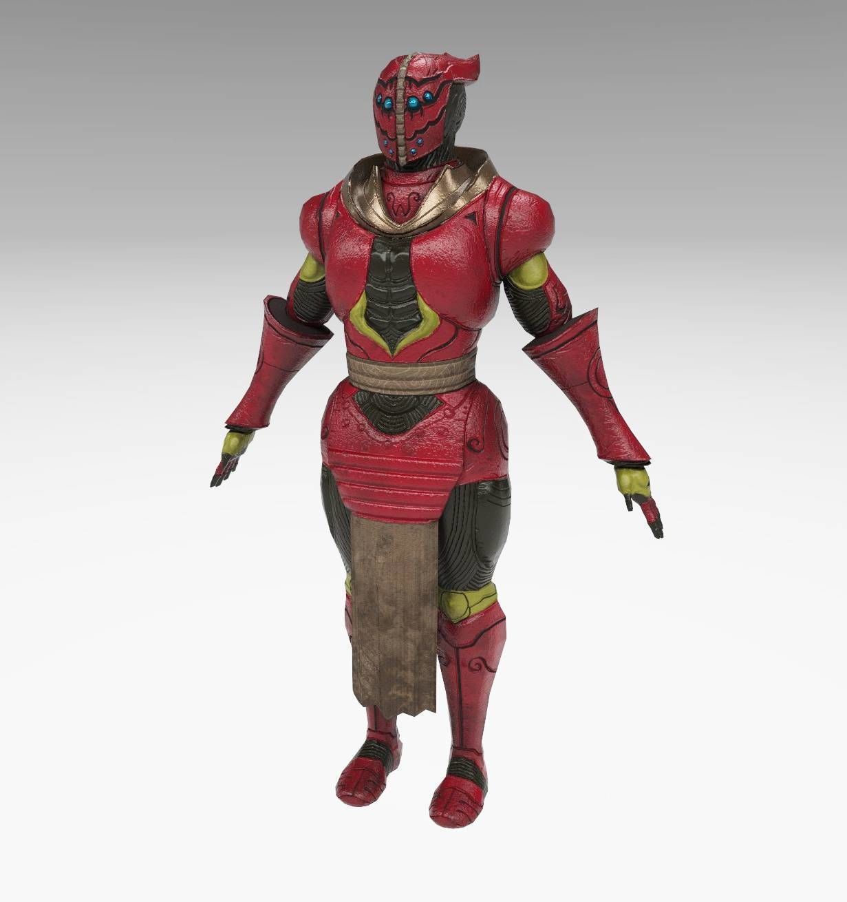 3D model dark hero red enforcer VR / AR / low-poly | CGTrader