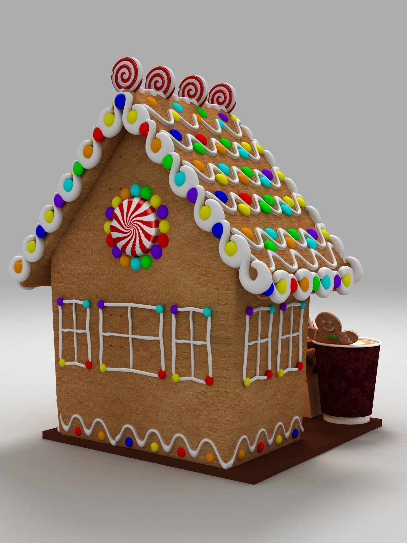 Ginger Bread Coffee Shop 3D model | CGTrader