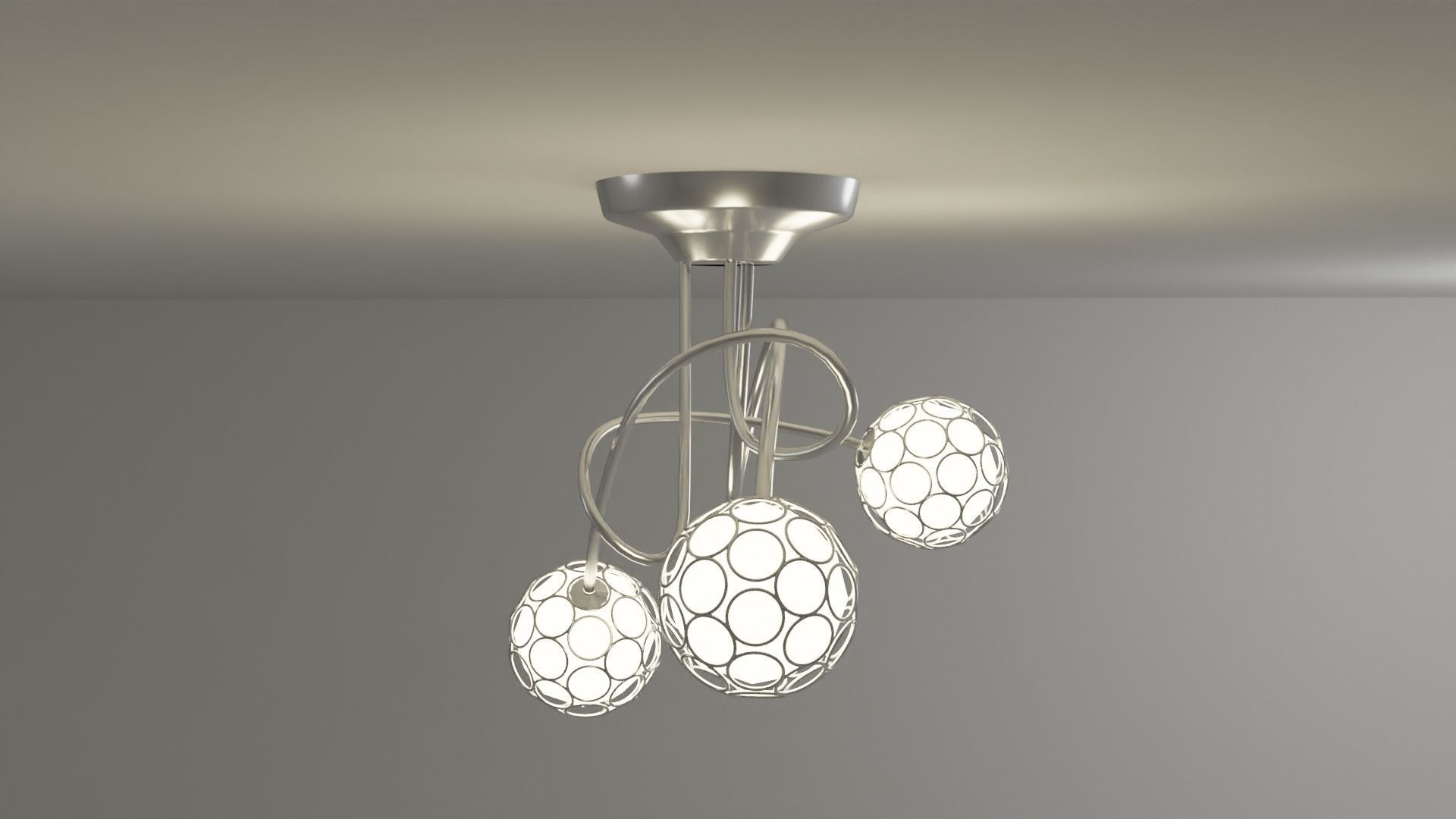 Globes Ceiling Light free 3D model | CGTrader