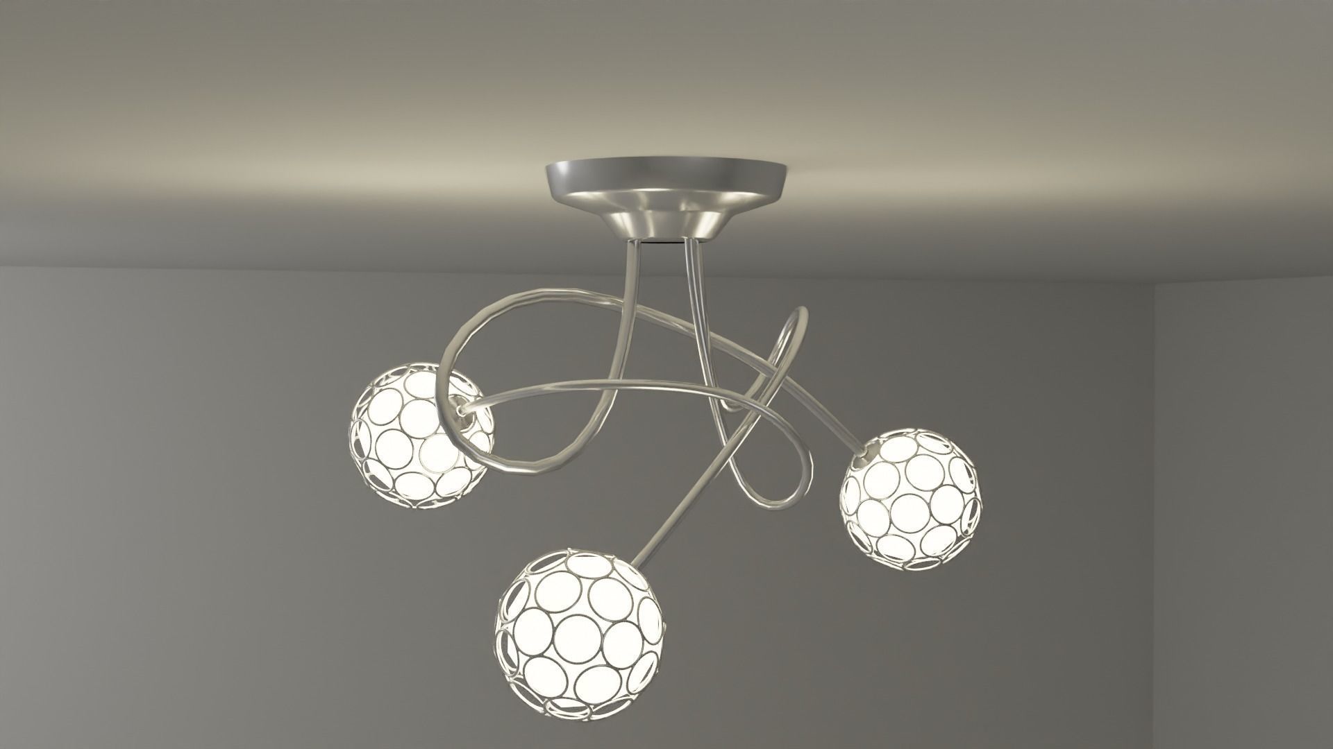 Globes Ceiling Light free 3D model | CGTrader