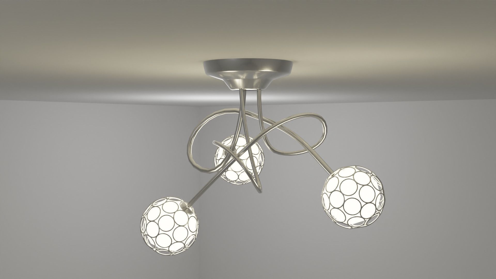 Globes Ceiling Light free 3D model | CGTrader