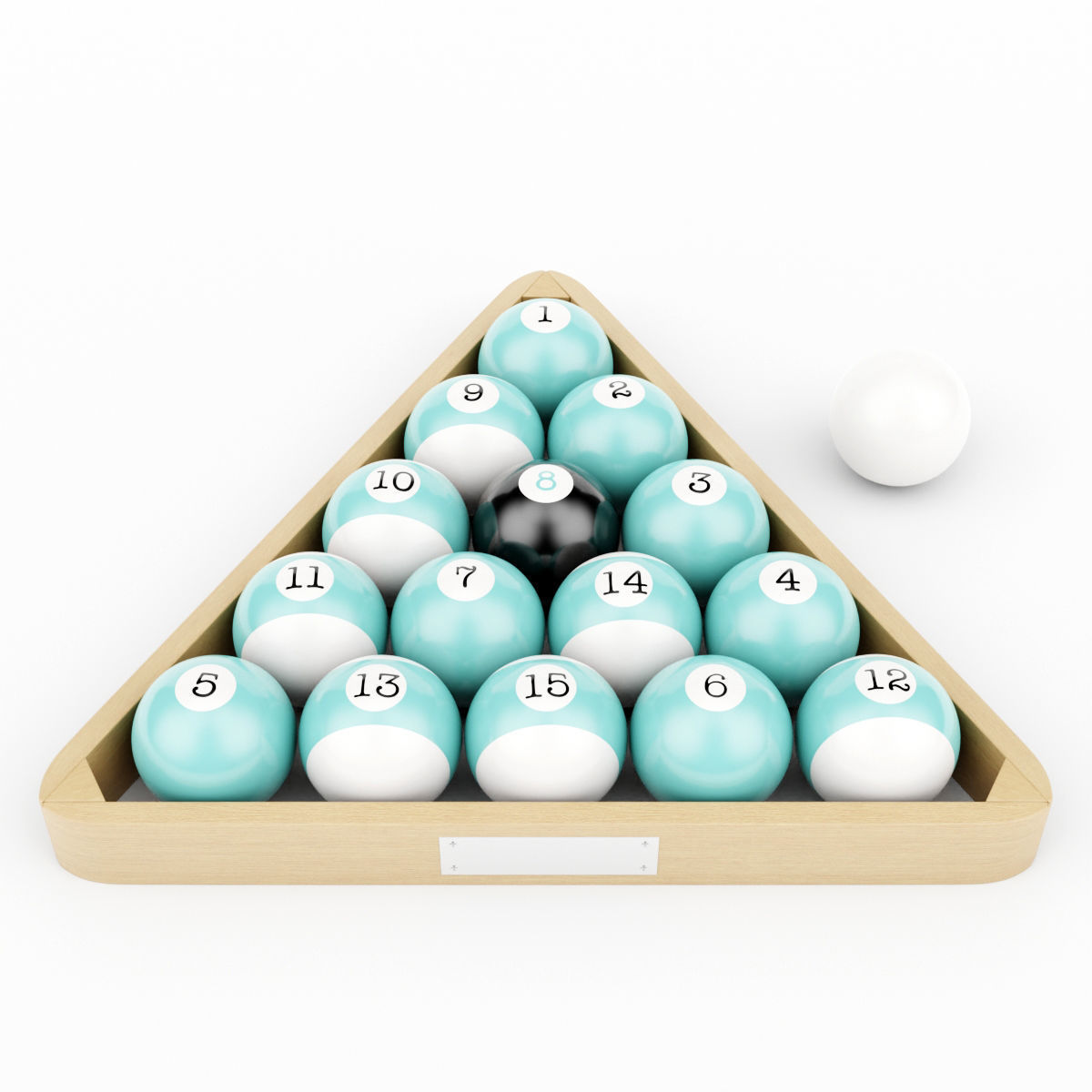 Wood Pool Triangle and Ball Set 3D model | CGTrader