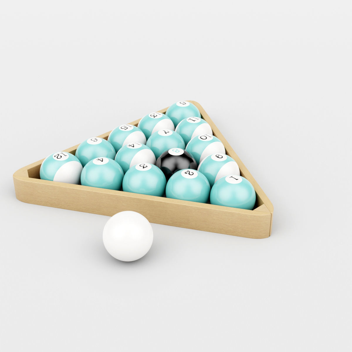 Wood Pool Triangle and Ball Set 3D model | CGTrader